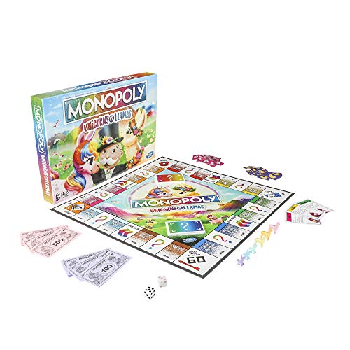 Monopoly Unicorns vs. Llamas Board Game for Ages 8 and Up; Play on Team Unicorn or Team Llama (Amazon Exclusive)