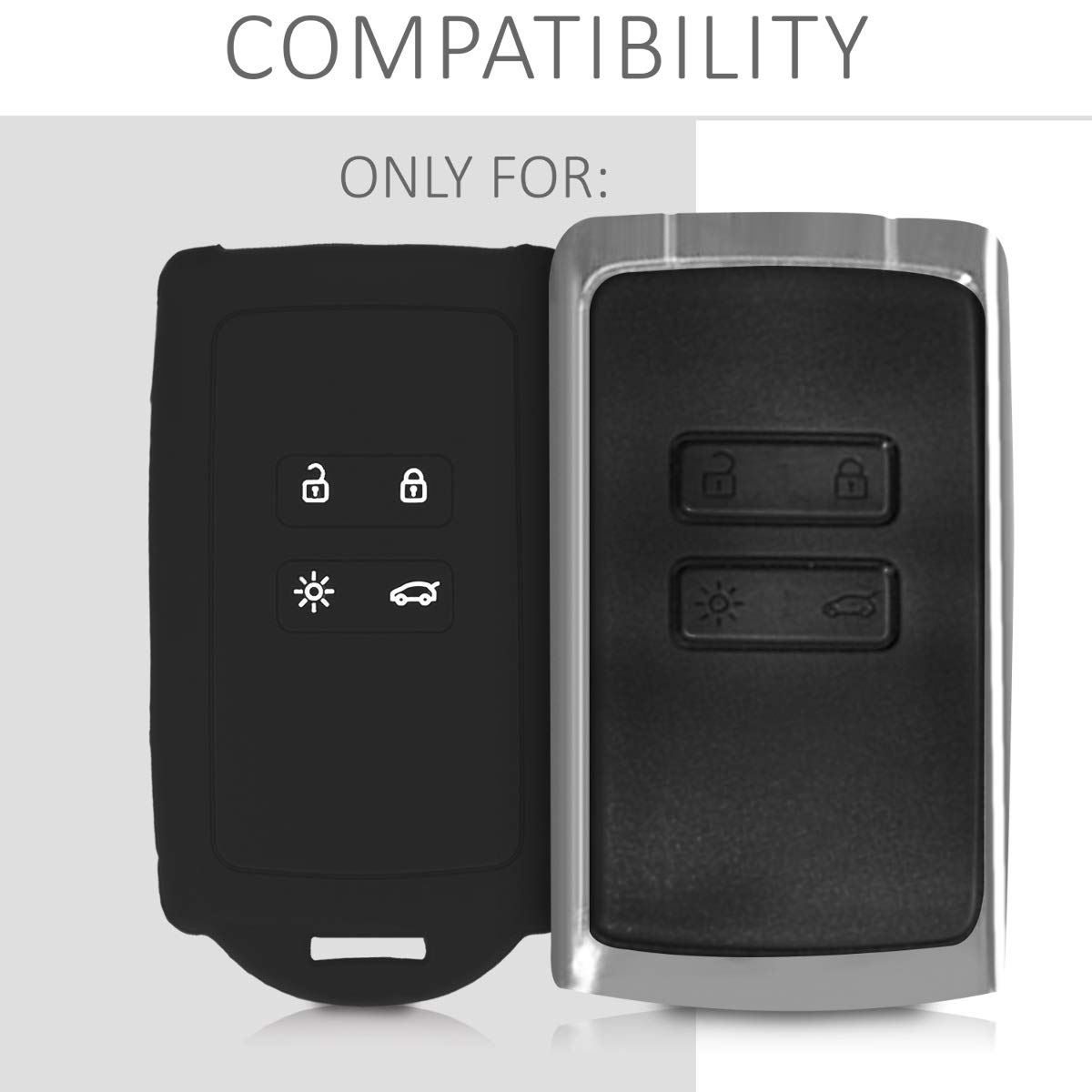 kwmobile Key Cover Compatible with Renault - Black