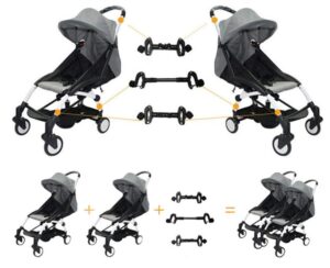 twin stroller connector for baby universal fits umbrella strollers babyzen yoyo yoya etc.. turns two single strollers into a double stroller