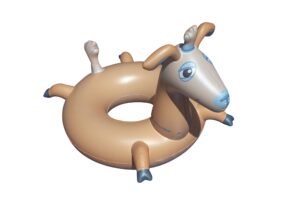 swimline inflatable llama swim ring, tan, 56"/46"/16"-44"