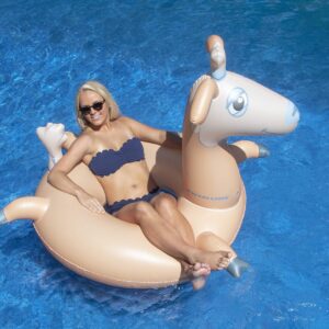 Swimline Inflatable Llama Swim Ring, Tan, 56"/46"/16"-44"