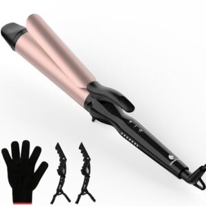 miropure curling iron, 1 1/2 inch hair curling iron with ceramic coating, professional curling wand, fast heating up to 450°f, wide voltage for worldwide, temperature lock & 60 mins auto off