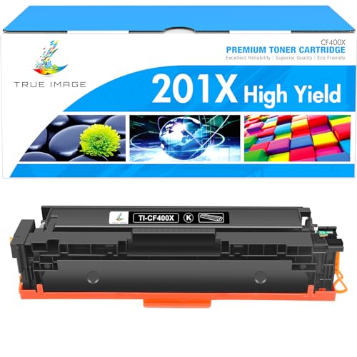 TRUE IMAGE Compatible Toner Cartridge Replacement for HP 201A CF400A 201X CF400X Color Pro MFP M277dw M252dw M252n M277c6 M277 M252 Printer Ink (Black, 1-Pack)