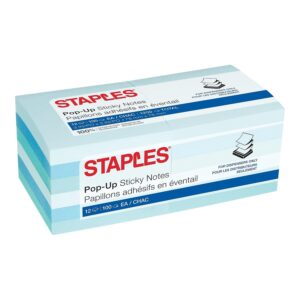 staples 24295905 stickies standard notes 3-inch x 3-inch assorted 100 sh./pad 12 pads/pk