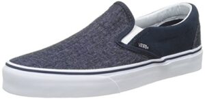 vans men's classic, check foxing cool blue white, 7.5