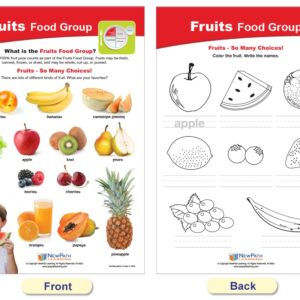 NewPath MyPlate - Food & Nutrition Bulletin Board Charts, Gr 1-4, Set/8 - Laminated, Double-Sided, Full-Color, 12" x 18" (94-1120)