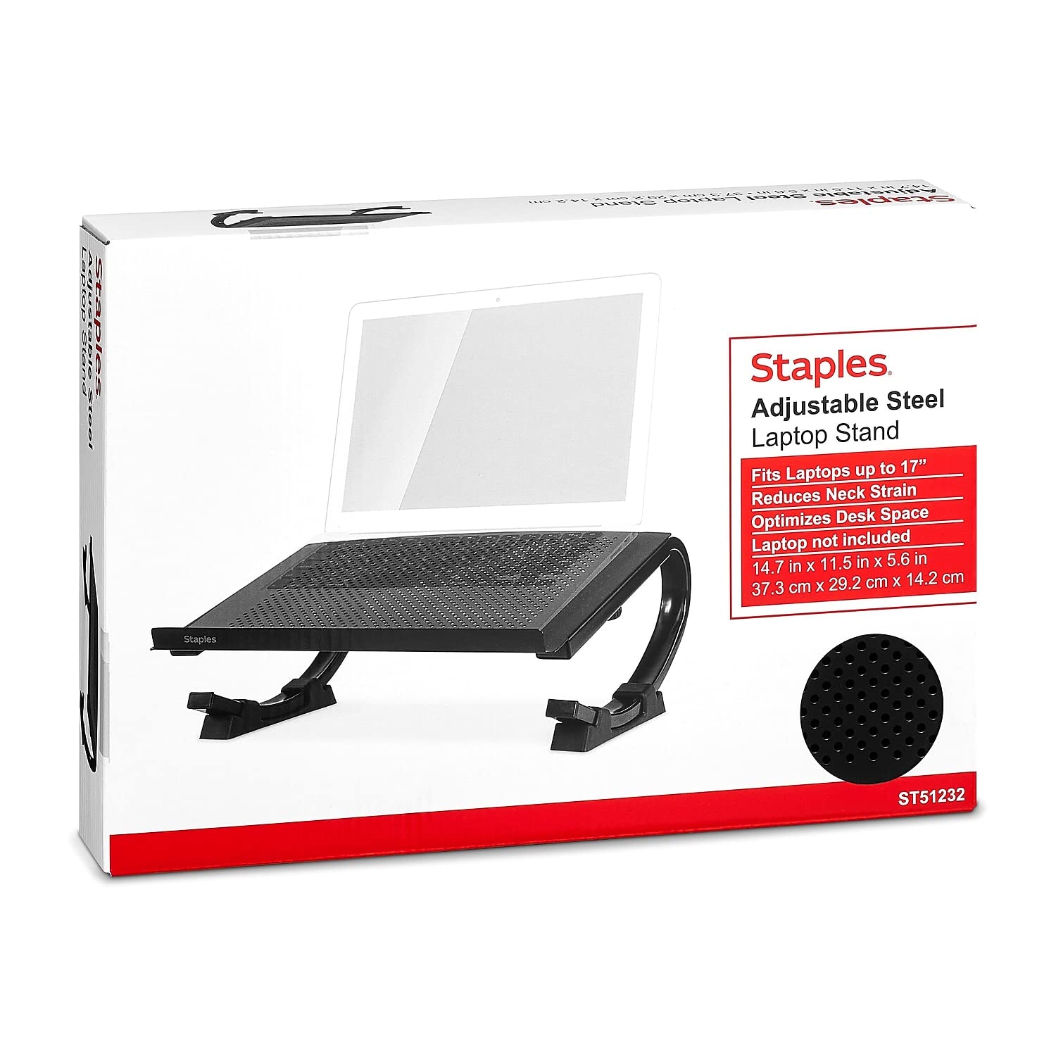 STAPLES 2658098 Adjustable Steel Curved Laptop Stand