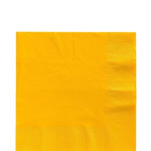 Party City Big Party Pack Sunshine Yellow Paper Tableware Party Supplies for 50 Guests, Includes Table Covers and More