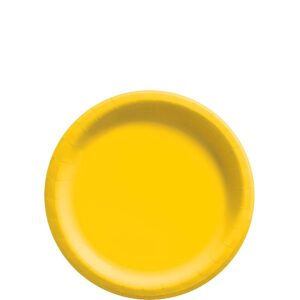 Party City Big Party Pack Sunshine Yellow Paper Tableware Party Supplies for 50 Guests, Includes Table Covers and More