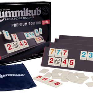 Rummikub Premium Edition by Pressman - Features Racks - Large Number Engraved Tiles and a Storage Bag for The Ultimate Rummikub Experience by Pressman , Silver