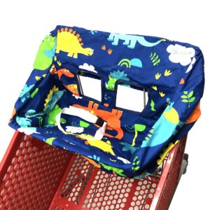 portable shopping cart cover | high chair and grocery cart covers for babies, kids, infants & toddlers ✮ includes free carry bag ✮ (simple dinosaur)