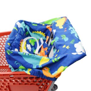 Portable Shopping Cart Cover | High Chair and Grocery Cart Covers for Babies, Kids, Infants & Toddlers ✮ Includes Free Carry Bag ✮ (Simple Dinosaur)