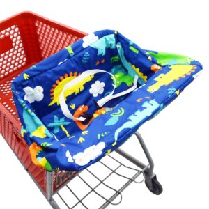 Portable Shopping Cart Cover | High Chair and Grocery Cart Covers for Babies, Kids, Infants & Toddlers ✮ Includes Free Carry Bag ✮ (Simple Dinosaur)