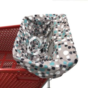 Portable Shopping Cart Cover | High Chair and Grocery Cart Covers for Babies, Kids, Infants & Toddlers ✮ Includes Free Carry Bag ✮ (Simple Blue Dot)