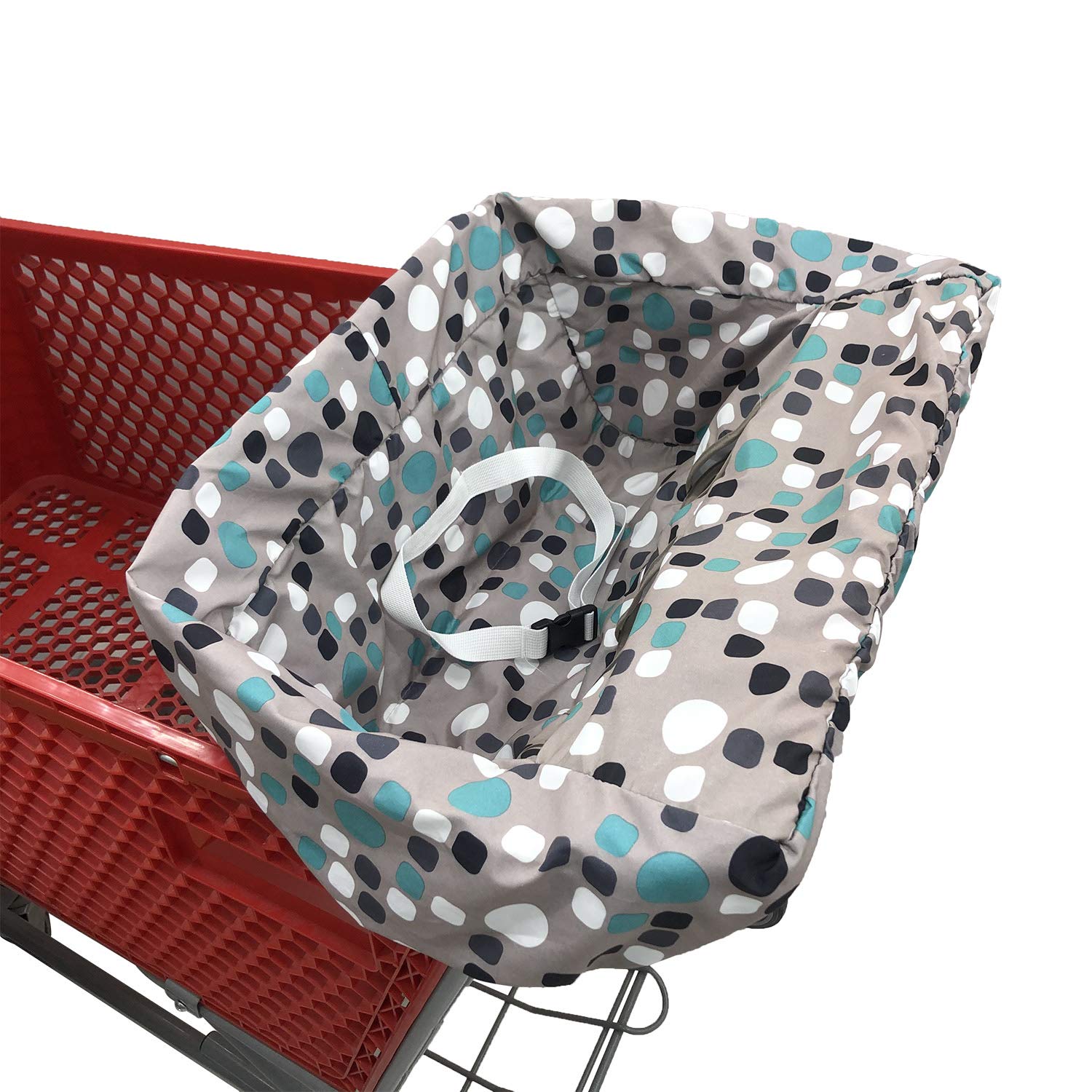 Portable Shopping Cart Cover | High Chair and Grocery Cart Covers for Babies, Kids, Infants & Toddlers ✮ Includes Free Carry Bag ✮ (Simple Blue Dot)