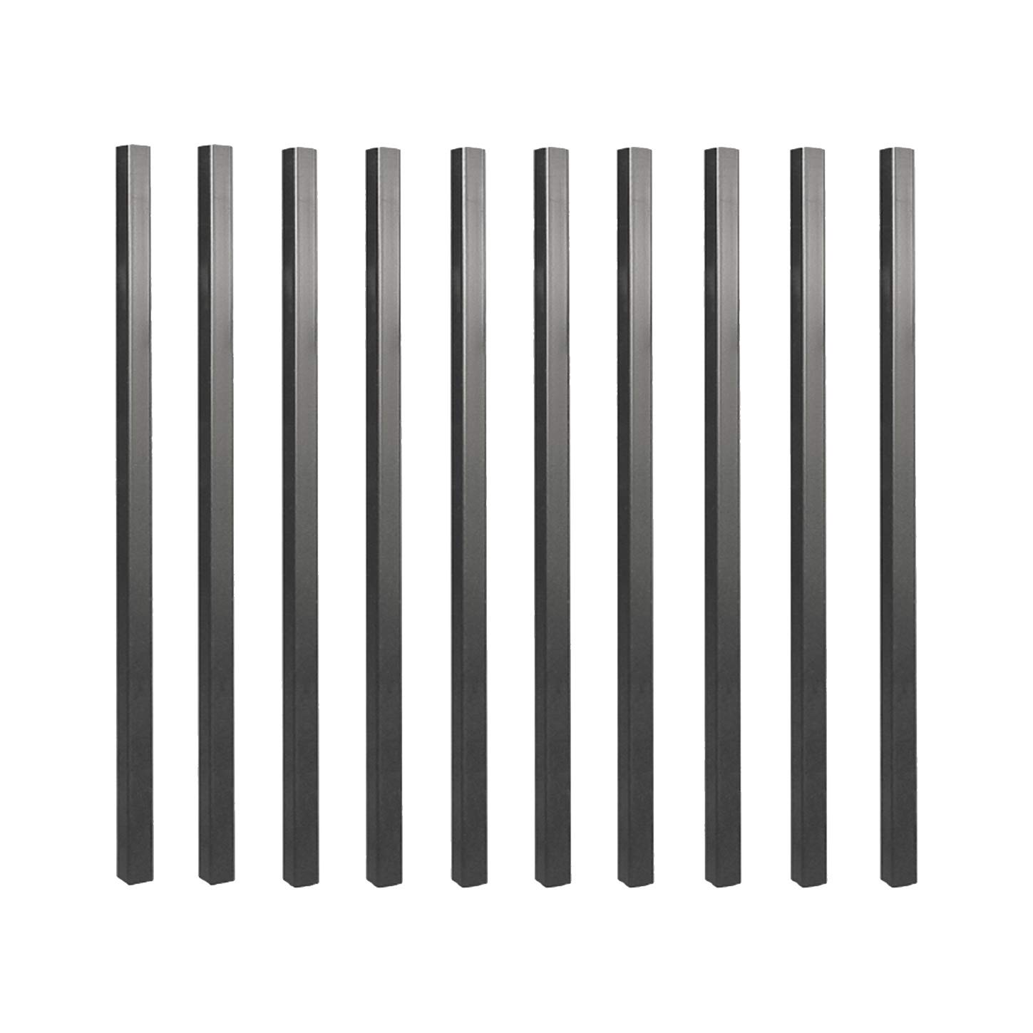 Nuvo Iron SQPS32 3/4" x 32" L. Galvanized Square Balusters-10 Pack Baluster, Black, 10 Count