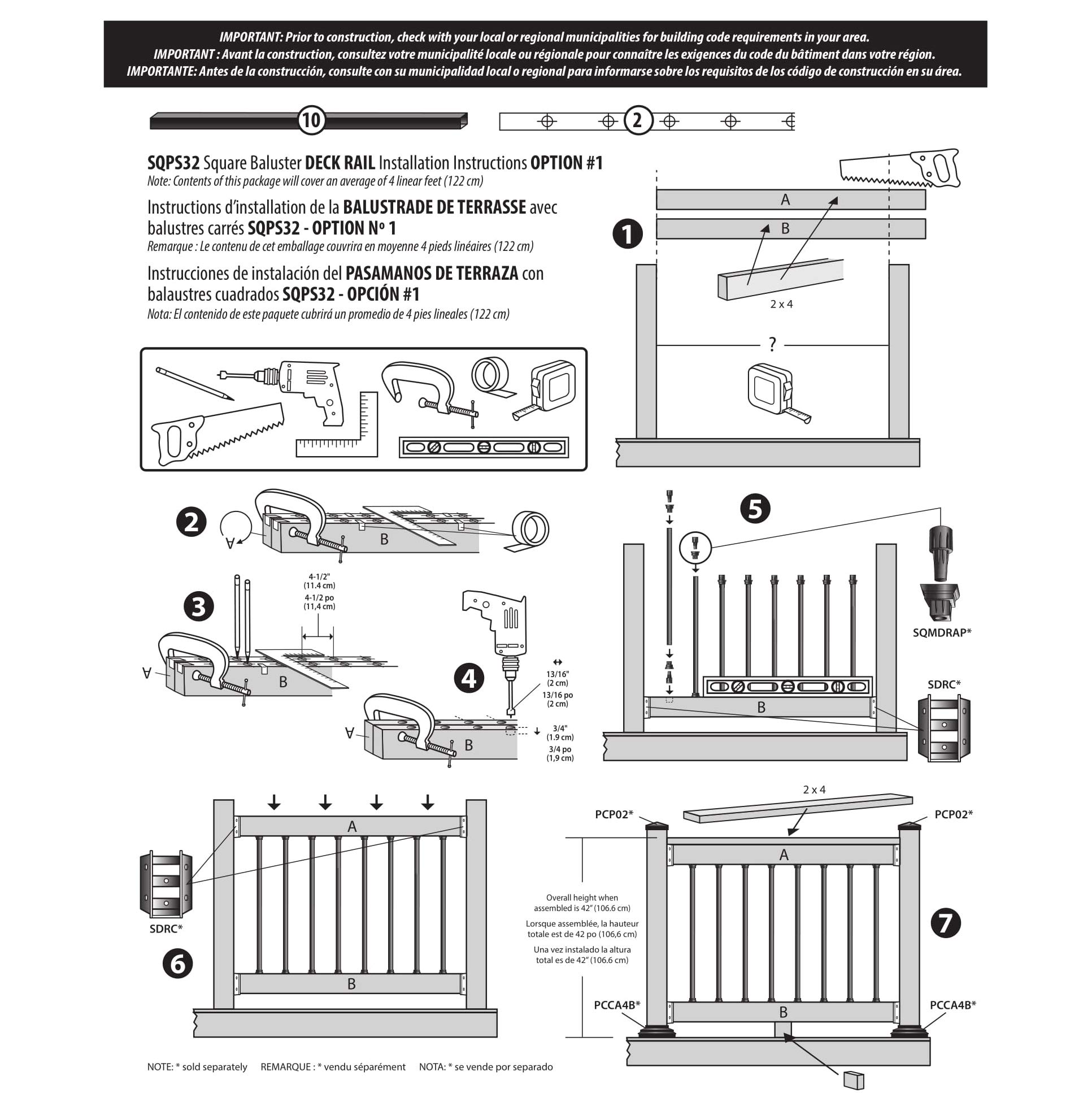 Nuvo Iron SQPS32 3/4" x 32" L. Galvanized Square Balusters-10 Pack Baluster, Black, 10 Count