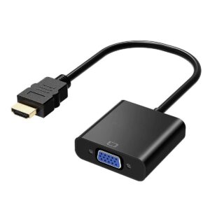 hdmi to vga, gold-plated hdmi to vga adapter, male to female for computer, desktop, laptop, pc, monitor, projector, hdtv, chromebook, raspberry pi, roku, xbox and more