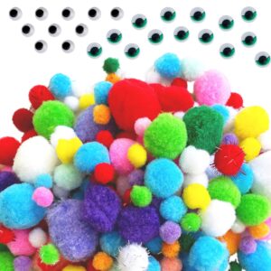 epiqueone 2100-piece arts & craft supplies set | includes colorful pom poms, googly eyes, glitter balls & more | ideal for use at home & school for diy art & craft projects, decorations & more