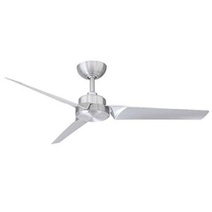 roboto smart indoor and outdoor 3-blade ceiling fan 52in brushed aluminum with remote control works with alexa, google assistant, samsung things, and ios or android app