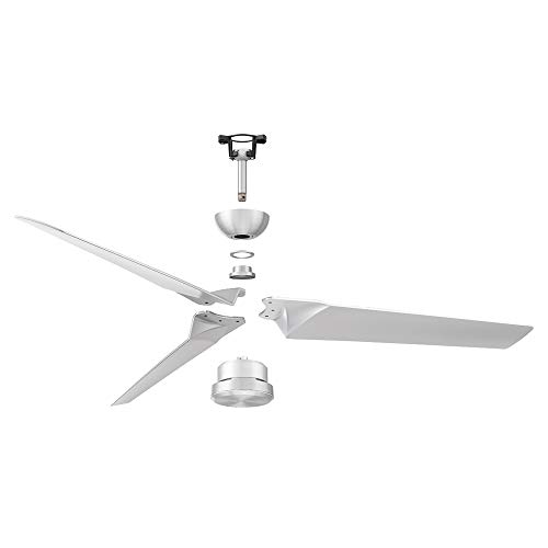 Roboto Smart Indoor and Outdoor 3-Blade Ceiling Fan 52in Brushed Aluminum with Remote Control works with Alexa, Google Assistant, Samsung Things, and iOS or Android App