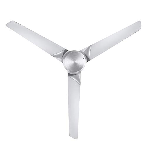 Roboto Smart Indoor and Outdoor 3-Blade Ceiling Fan 52in Brushed Aluminum with Remote Control works with Alexa, Google Assistant, Samsung Things, and iOS or Android App