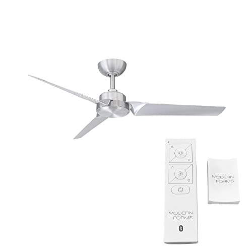 Roboto Smart Indoor and Outdoor 3-Blade Ceiling Fan 52in Brushed Aluminum with Remote Control works with Alexa, Google Assistant, Samsung Things, and iOS or Android App