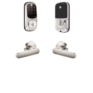 yale security b-yrd226-zw-kc-619 yale assure lock z-wave kincaid works with ring alarm, smartthings, and wink smart touchscreen deadbolt with matching lever, satin nickel