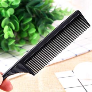 10 Pieces Rat Tail Comb Styling Carbon Heat Resistant Comb Anti Static Teasing Comb for Back Combing Root Teasing Adding Volume Evening Styling Black