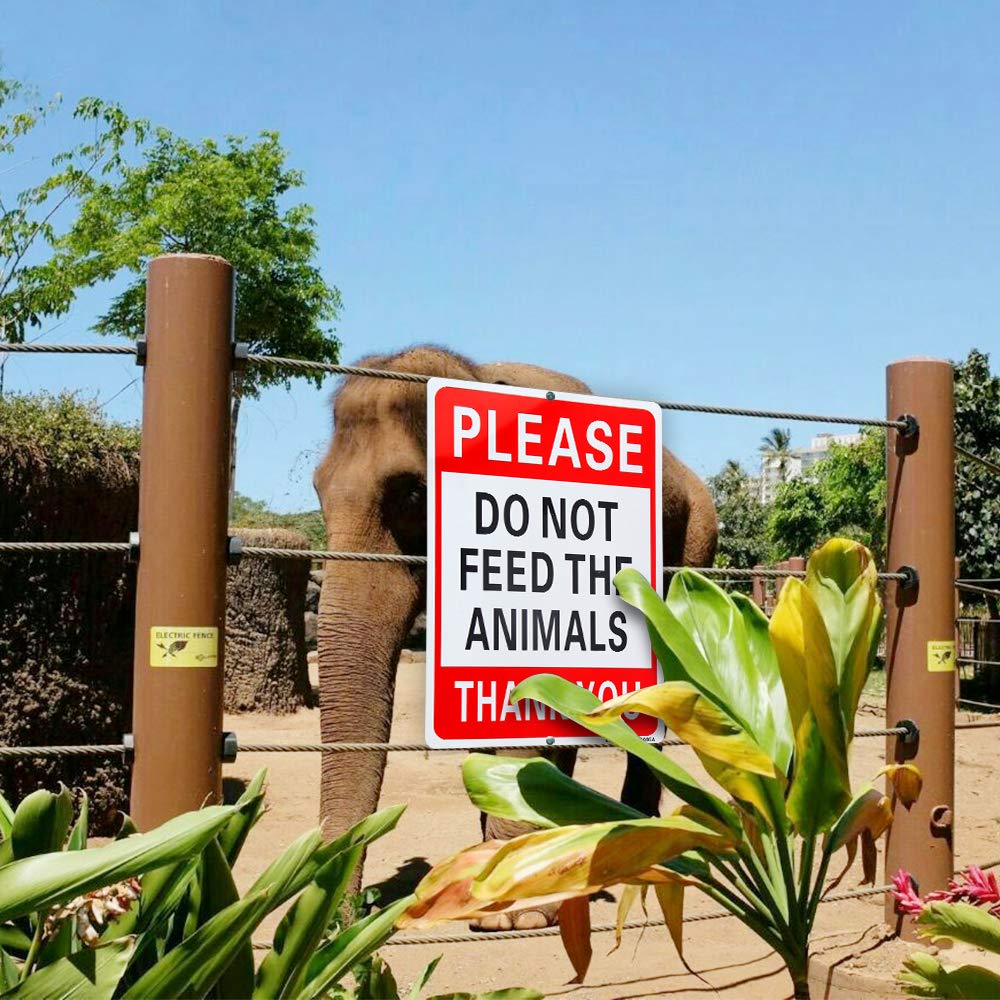 Please Do Not Feed The Animals Sign - 10"x 14" - .040 Rust Free Aluminum – Reflective, UV Protected and Weatherproof