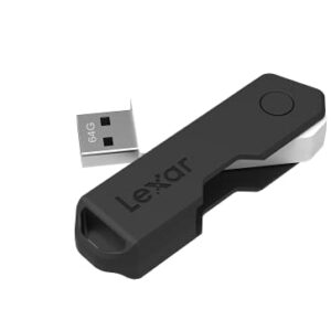 Lexar JumpDrive TwistTurn2 64GB USB 2.0 Flash Drive, Black (LJDTT2-64GABNABK)