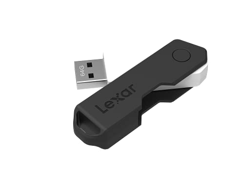 Lexar JumpDrive TwistTurn2 64GB USB 2.0 Flash Drive, Black (LJDTT2-64GABNABK)