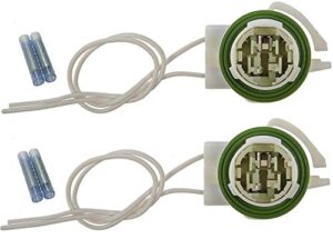 muzzys (set of two) wire harness pigtail light socket repair kit, replaces gm 19258649, acdelco ls94, dorman 645-607, led/standard, 3157, 4157, 4114 bulbs, turn signal, brake, daytime running lights,