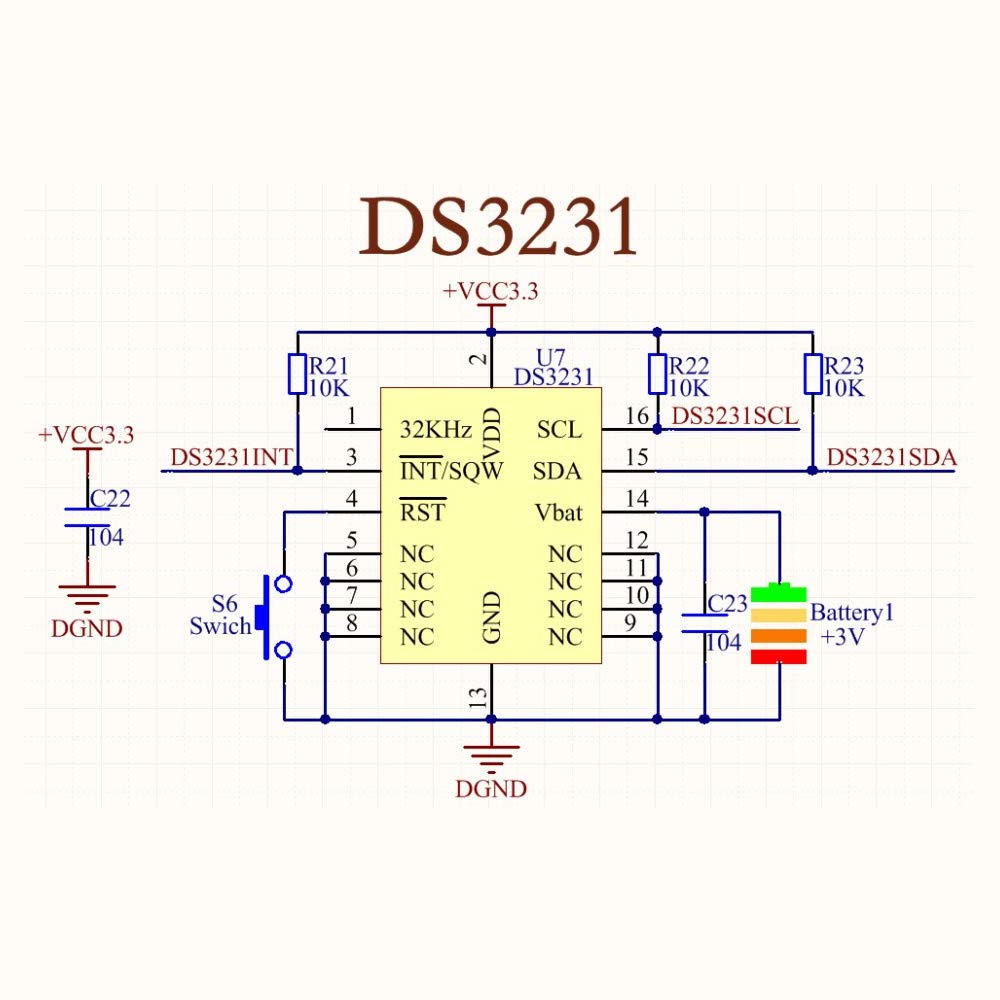 DS3231 AT24C32 IIC RTC Module Clock Timer Memory Module Beats Replace DS1307 I2C RTC Board (Batteries not Included) + 20 PCS Male to Female Jumper Wire Cable