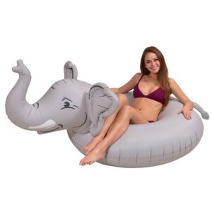 gofloats elephant pool float party tube - inflatable rafts for adults & kids