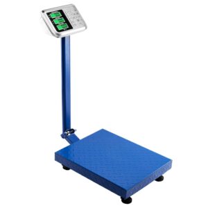 TUFFIOM 660lbs Weight Electronic Platform Scale,Digital Floor Heavy Duty Folding Scales,Stainless Steel High-Definition LCD Display,Perfect for Luggage Shipping Mailing Package Price (Dark Blue)