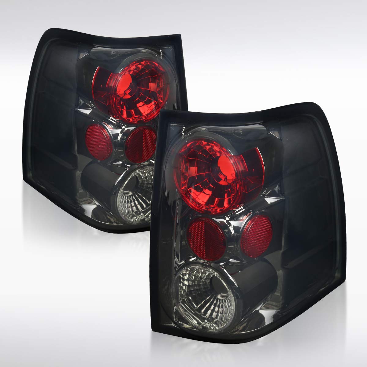 Autozensation Compatible with Ford Expedition 2003-2006, Smoke Lens Tail Lights, L+R Pair Taillight Assembly