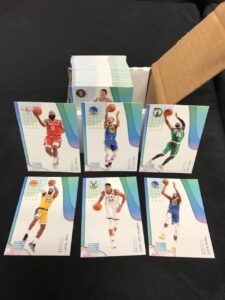 2018-19 panini status complete hand collated veterans basketball set of 100 cards - includes the following players stephen curry, james harden, russell westbrook, joel embiid, lebron james, giannis antetokounmpo, victor oladipo, ben simmons, kawhi leonard