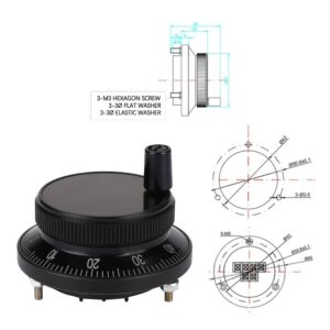 6 Terminal Manual Pulse Encoder,IP54 Aviation Aluminum Rotary Knob Encoder ,100 Stop Positions CNC Mill Router Control System Electronic Hand Wheel