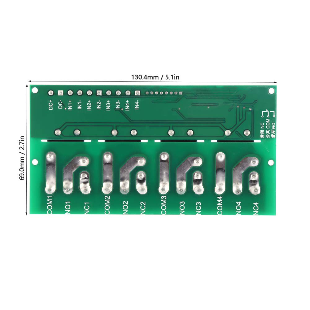 YWBL-WH 30A 4 Channel Relay Module Expansion Board with Optocoupler for Arduino DSP AVR PIC ARM (5VDC)