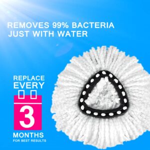 Mop Head Replacement Microfiber Spin Mop Refills Replacement Mop Refill Head Compatible with Spin Mop 1-Tank System (4 Pack)