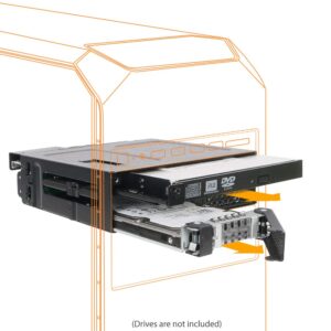 ICY DOCK 2 Bay 2.5 SAS/SATA SSD/HDD & (Ultra) Slim Optical Disk Drive CD DVD ROM Backplane Enclosure for 5.25" Bay | ToughArmor MB602SPO-B