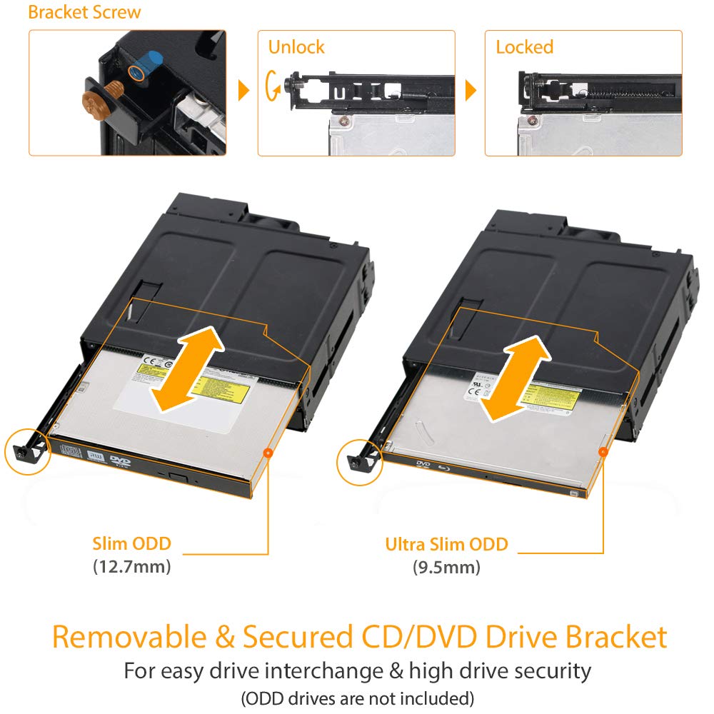 ICY DOCK 2 Bay 2.5 SAS/SATA SSD/HDD & (Ultra) Slim Optical Disk Drive CD DVD ROM Backplane Enclosure for 5.25" Bay | ToughArmor MB602SPO-B