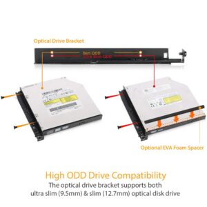 ICY DOCK 2 Bay 2.5 SAS/SATA SSD/HDD & (Ultra) Slim Optical Disk Drive CD DVD ROM Backplane Enclosure for 5.25" Bay | ToughArmor MB602SPO-B