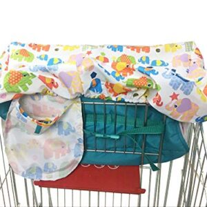 Portable Shopping Cart Cover | High Chair and Grocery Cart Covers for Babies, Kids, Infants & Toddlers ✮ Includes Free Carry Bag ✮ (Simple Elephant)