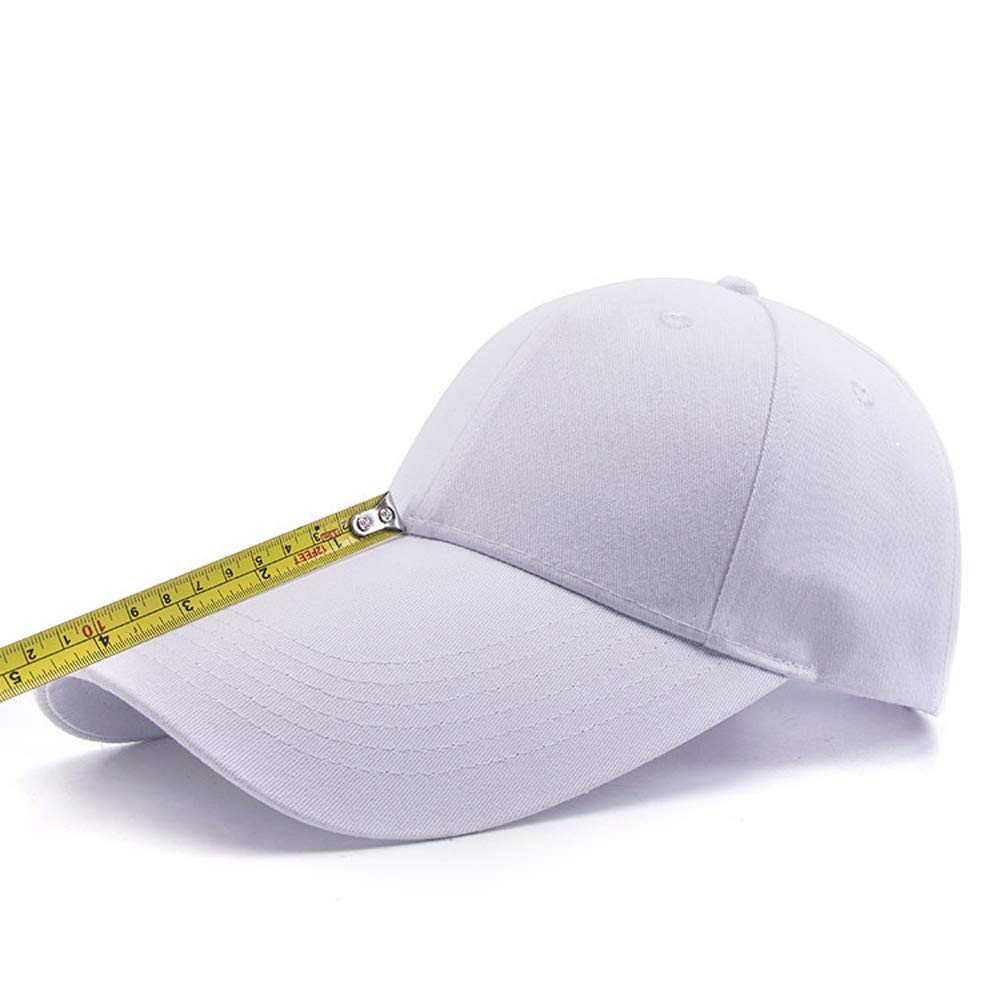 Yizhichu1990 Men Women Plain Adjustable Baseball Cap Super Extra Long Bill Hat Strapback (White)