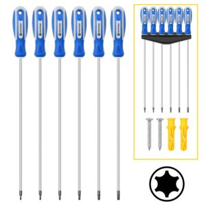 amartisan 6-piece extra long torx screwdrivers set, length 12''(300mm) t10 - t30, long long star screwdrivers set