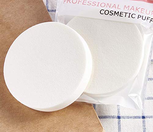 LASSUM 6 Pcs Round Makeup Sponge Facial Powder Puff,Beauty Makeup Foundation Powder Puff -Uses for Dry and Wet 3.54" Diameter