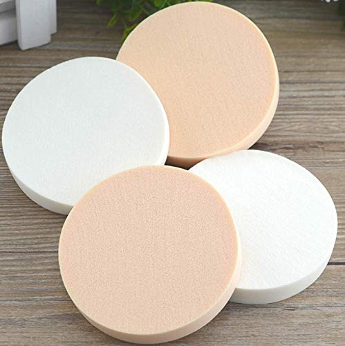 LASSUM 6 Pcs Round Makeup Sponge Facial Powder Puff,Beauty Makeup Foundation Powder Puff -Uses for Dry and Wet 3.54" Diameter