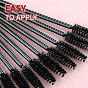 Teenitor Mascara Wands, Disposable Mascara Wand 200pcs, Lip Applicators Disposable Mascara Makeup Applicator Lipgloss Lip Brush Mascara Brush Lipstick Tester Wands Black